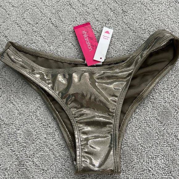 Swim | Metallic Gold Bikini Bottom Size S | Poshmark